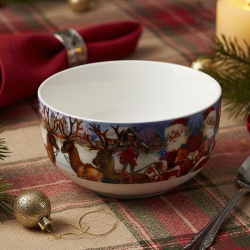 Love Christmas Santa Comes to the Village Bowl - Home Store + More