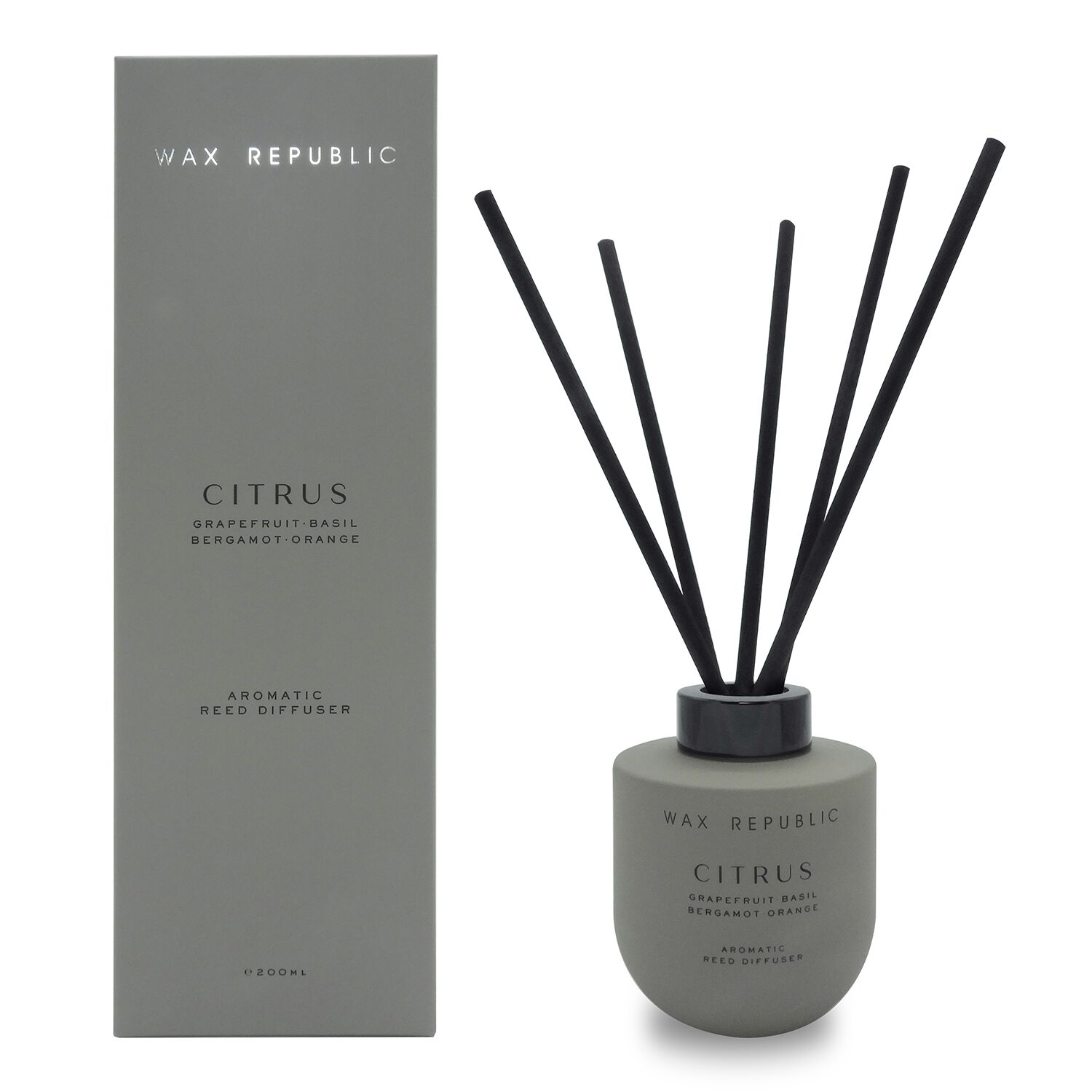 Wax Republic Citrus Grapefruit Basil Reed Diffuser - Home Store + More