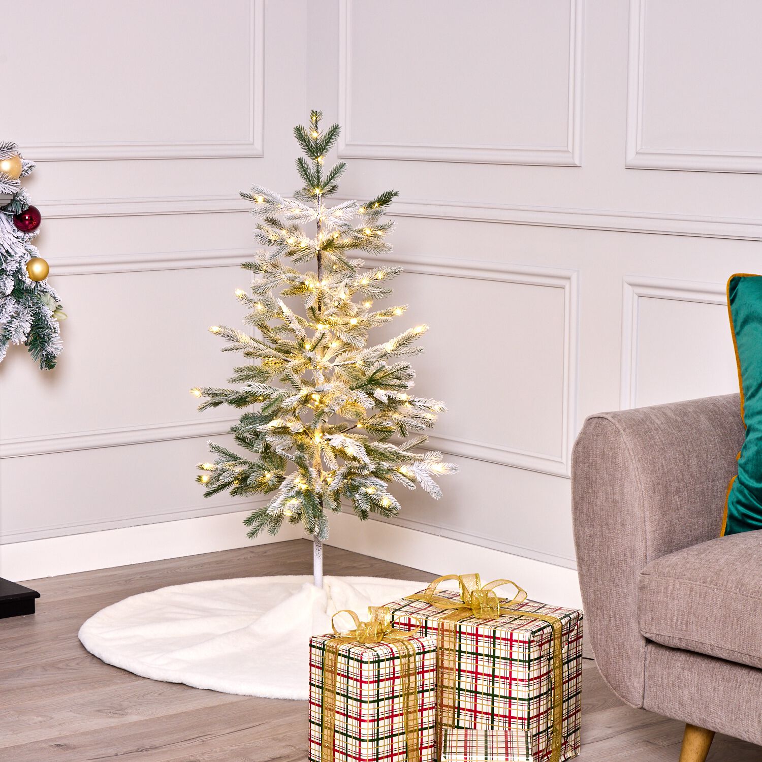 1.2M Warm White Pre Lit Pine Needle Tree Home Store More