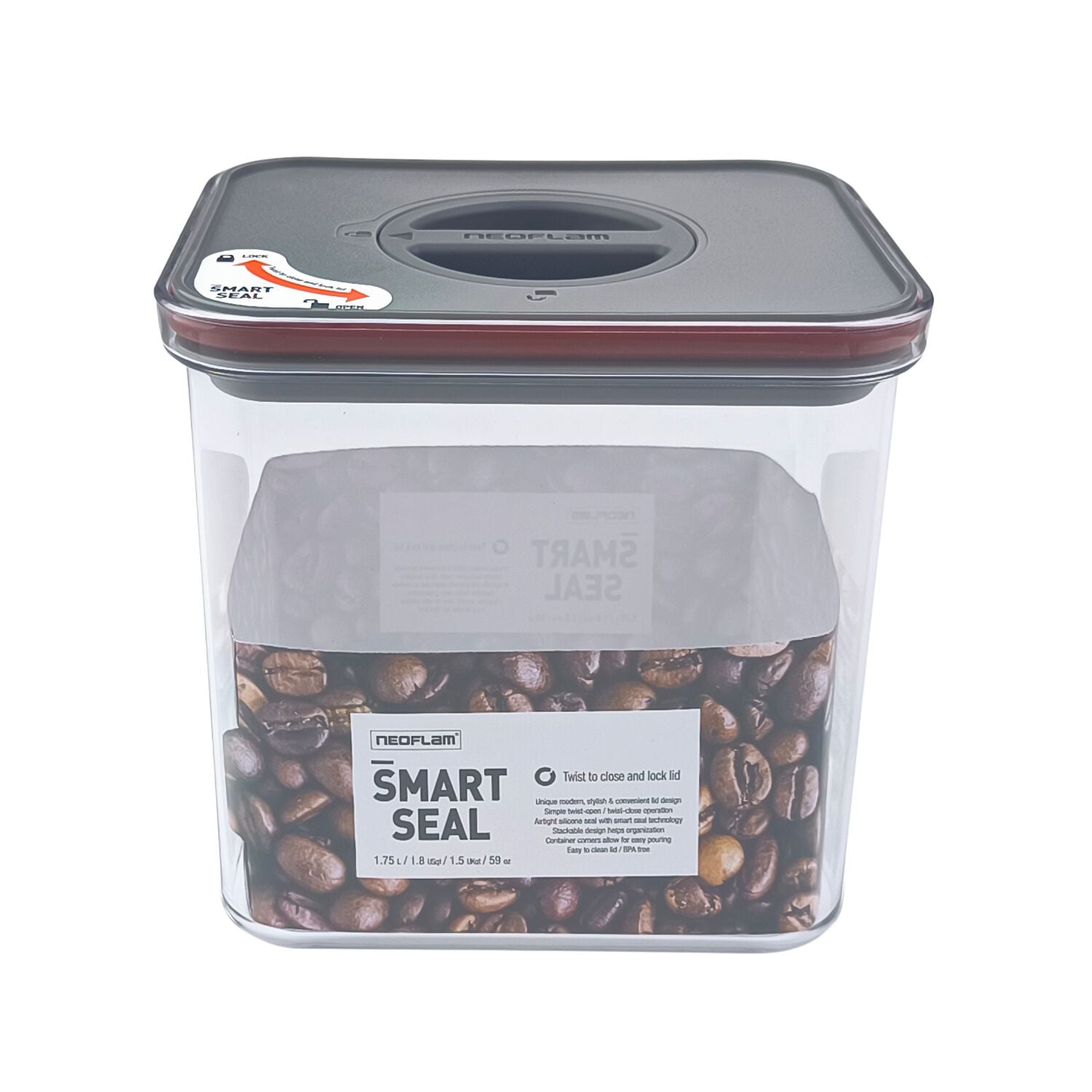 Smart Seal Rectangle Food Storage Container 1.75L - Home Store + More