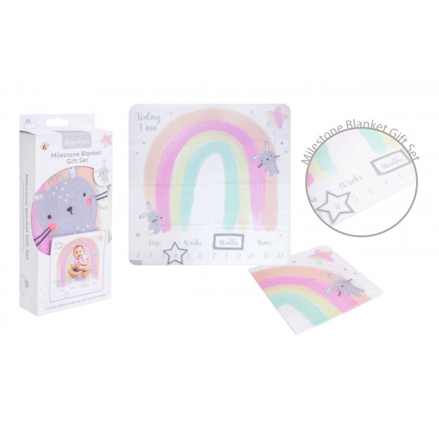 First Steps Milestone Baby Blanket Gift Set - Home Store + More