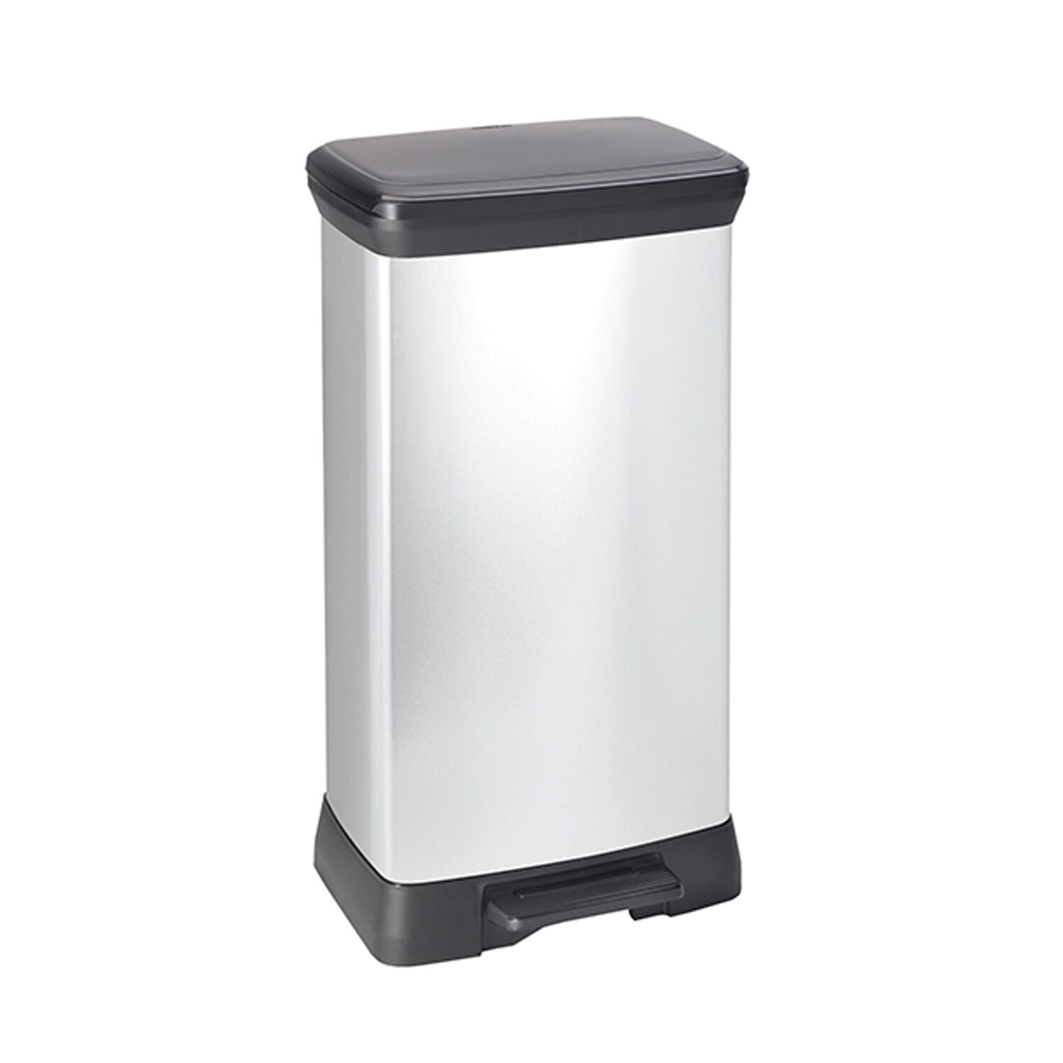 Curver Deco 50L Silver Metal Pedal Bin - Home Store + More