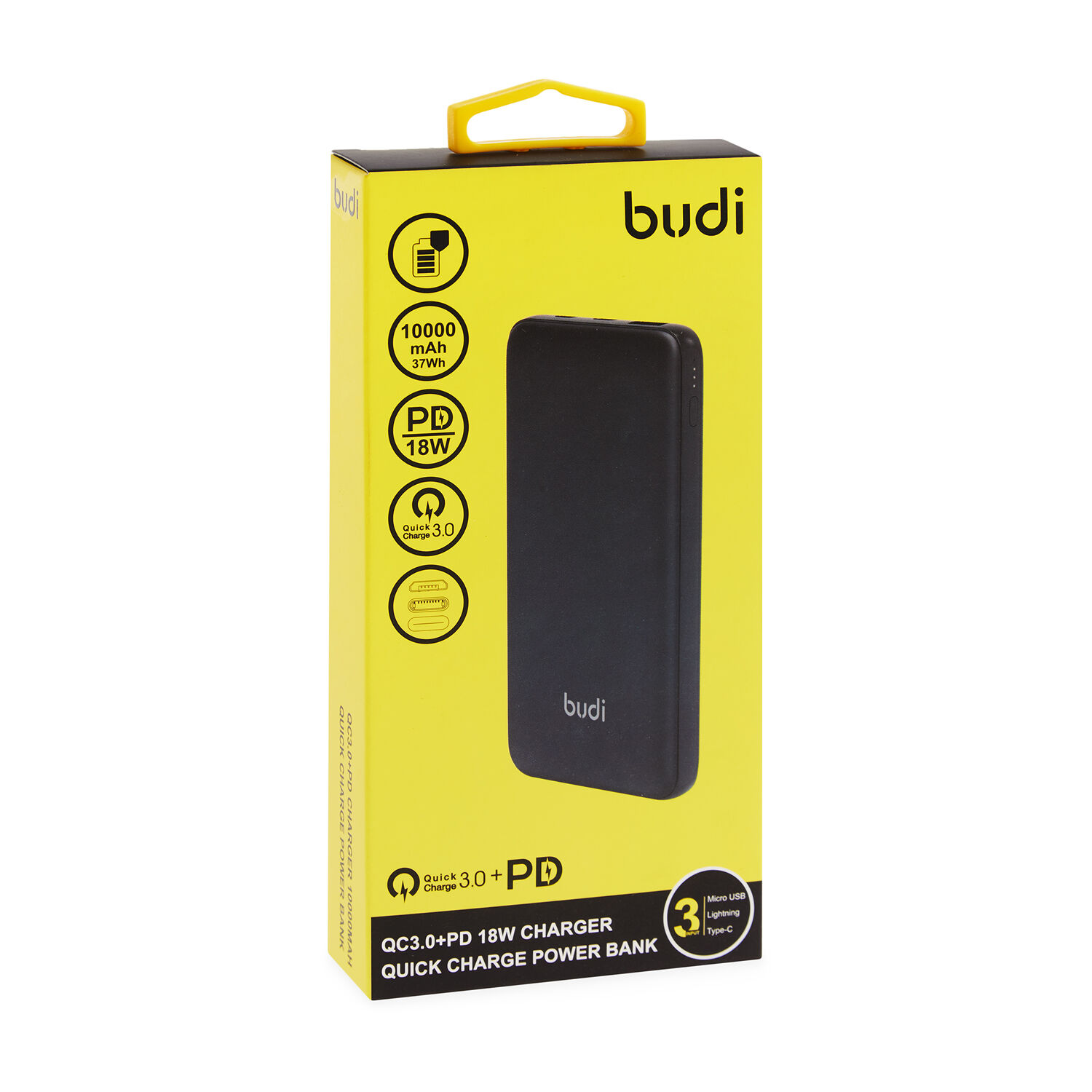 Budi black 10000mAH Power Bank - Home Store + More