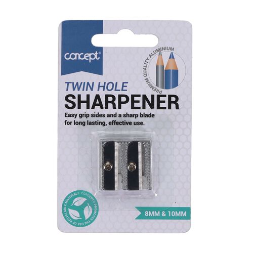 Concept Twin Hole Metal Pencil Sharpener - Home Store + More