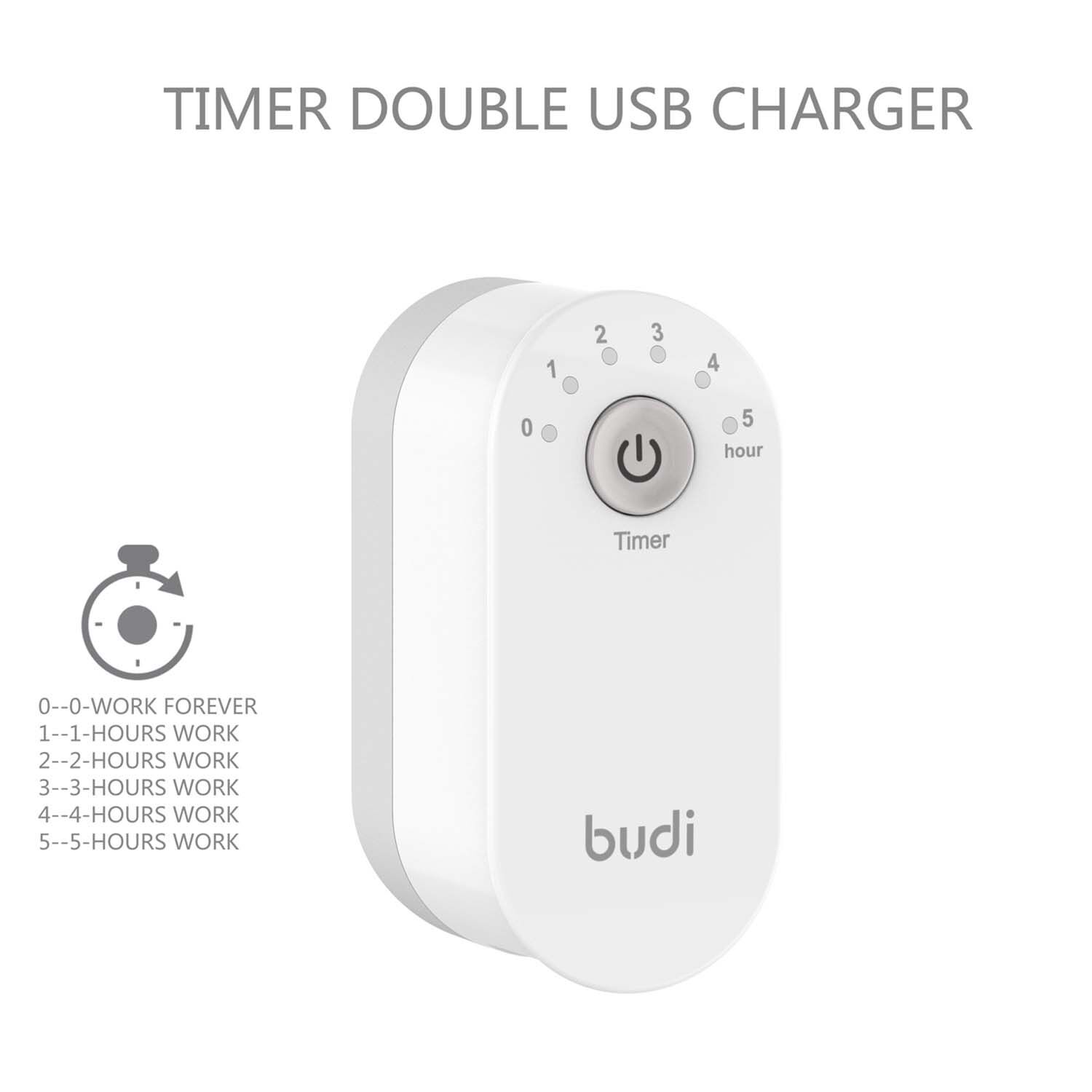 Budi white 2 USB Mains Charger - Home Store + More