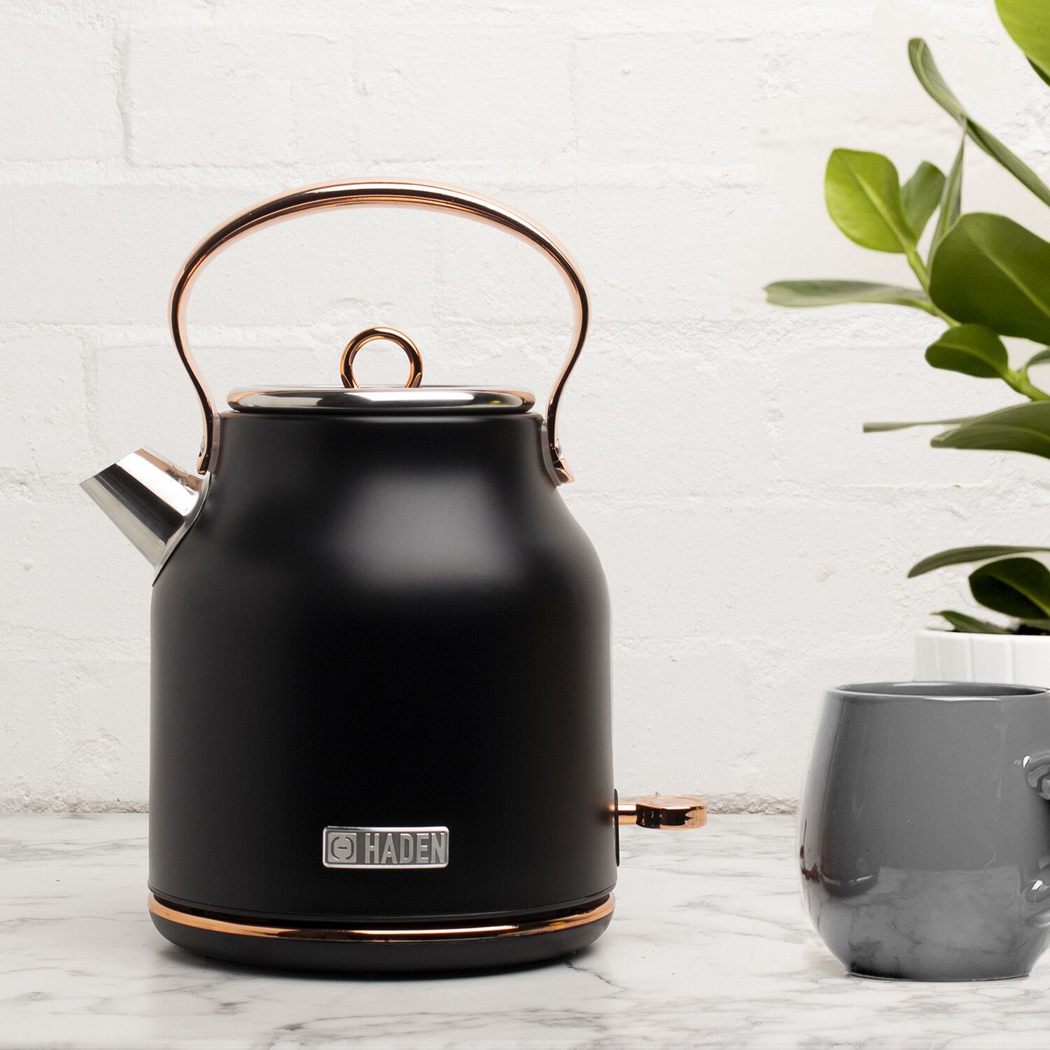 Haden Heritage 1.7L 3KW Black with RoseGold Kettle - Home Store + More