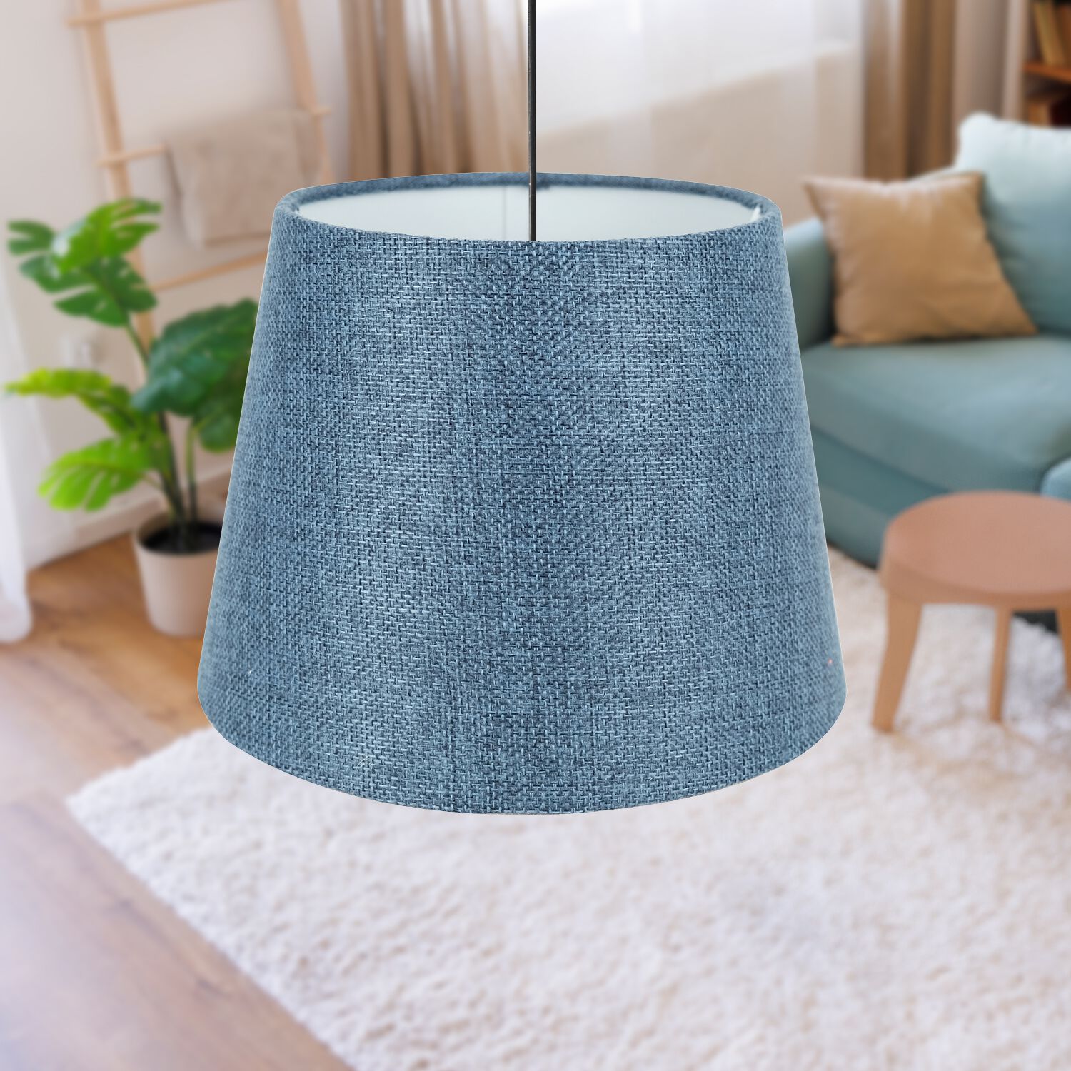 Navy Blue Linen Light Shade - Home Store + More
