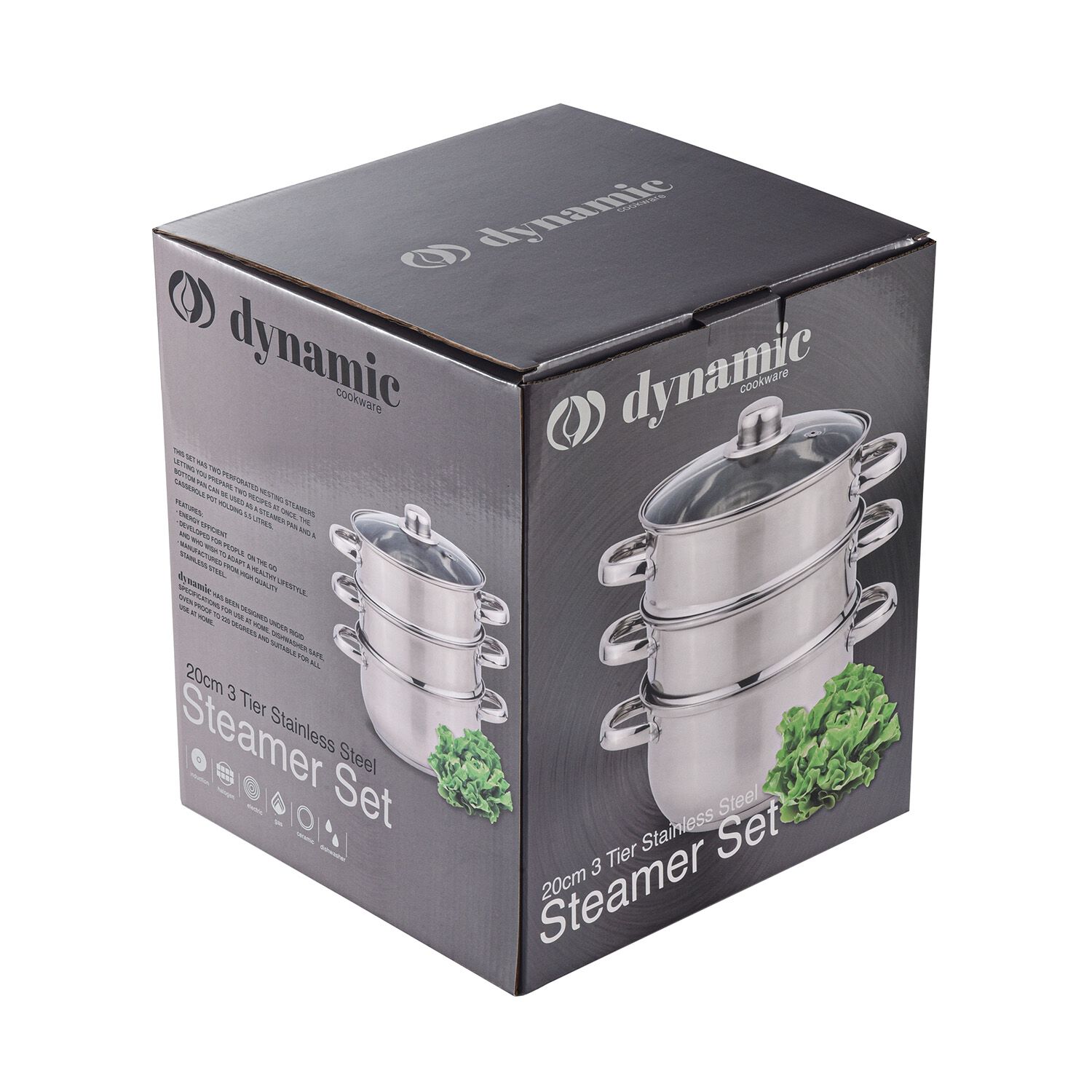 Dynamic Chef 20cm 3 Tier Food Steamer Pot Set - Home Store + More