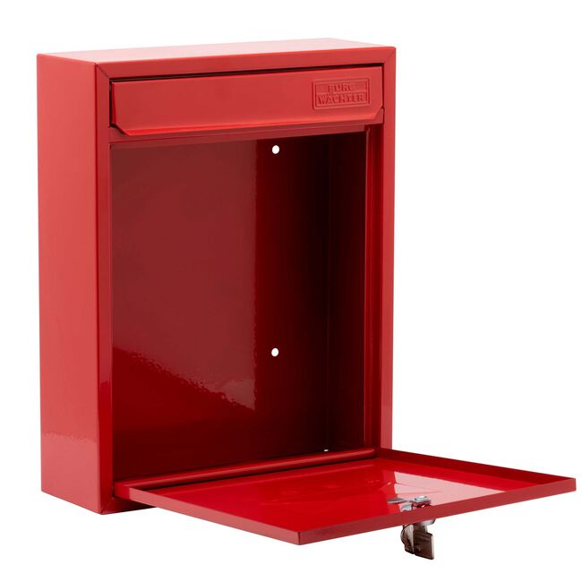 Steel Letterbox Compact Pillarbox Red - Home Store + More