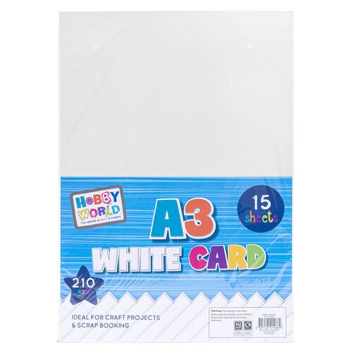 Hobby World A3 White Card - 15 Sheets - Home Store + More