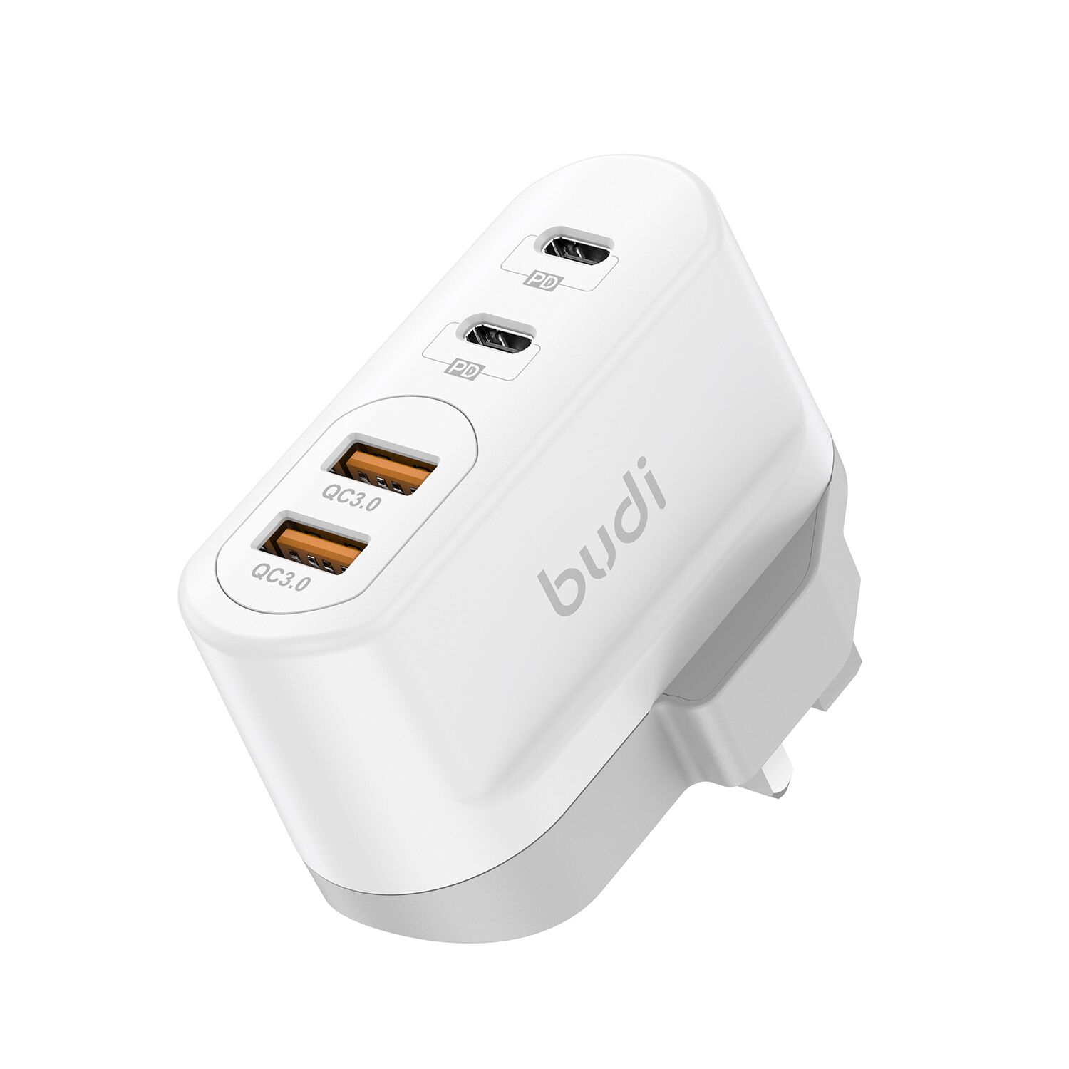 Budi White 2 USB 3.0 & 2 USB-C Mains Charger - Home Store + More