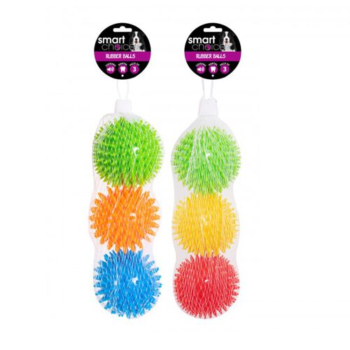 Spikey Rubber Ball Dog Toy 3 Pack - Home Store + More