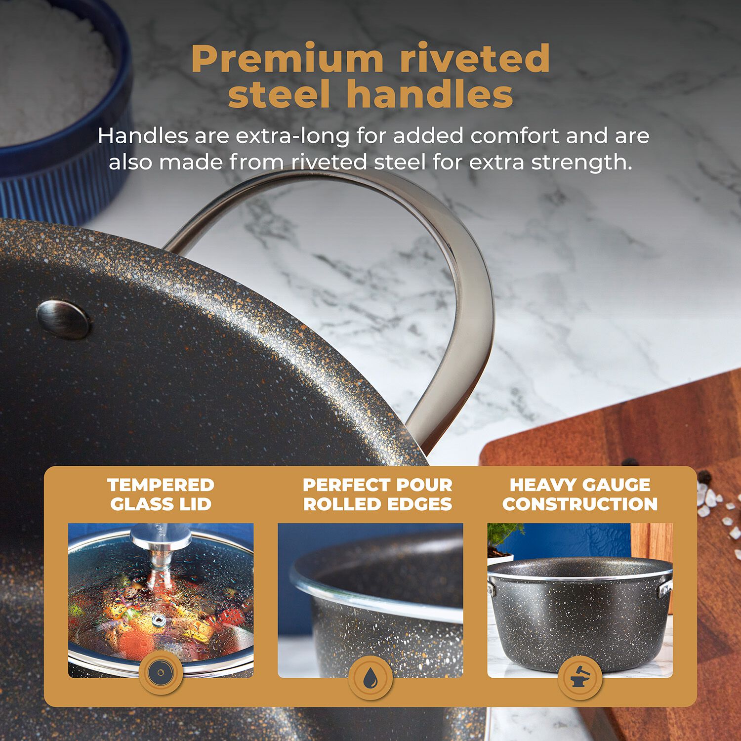 Tower Cerastone PRO 24cm Casserole With Lid - Home Store + More