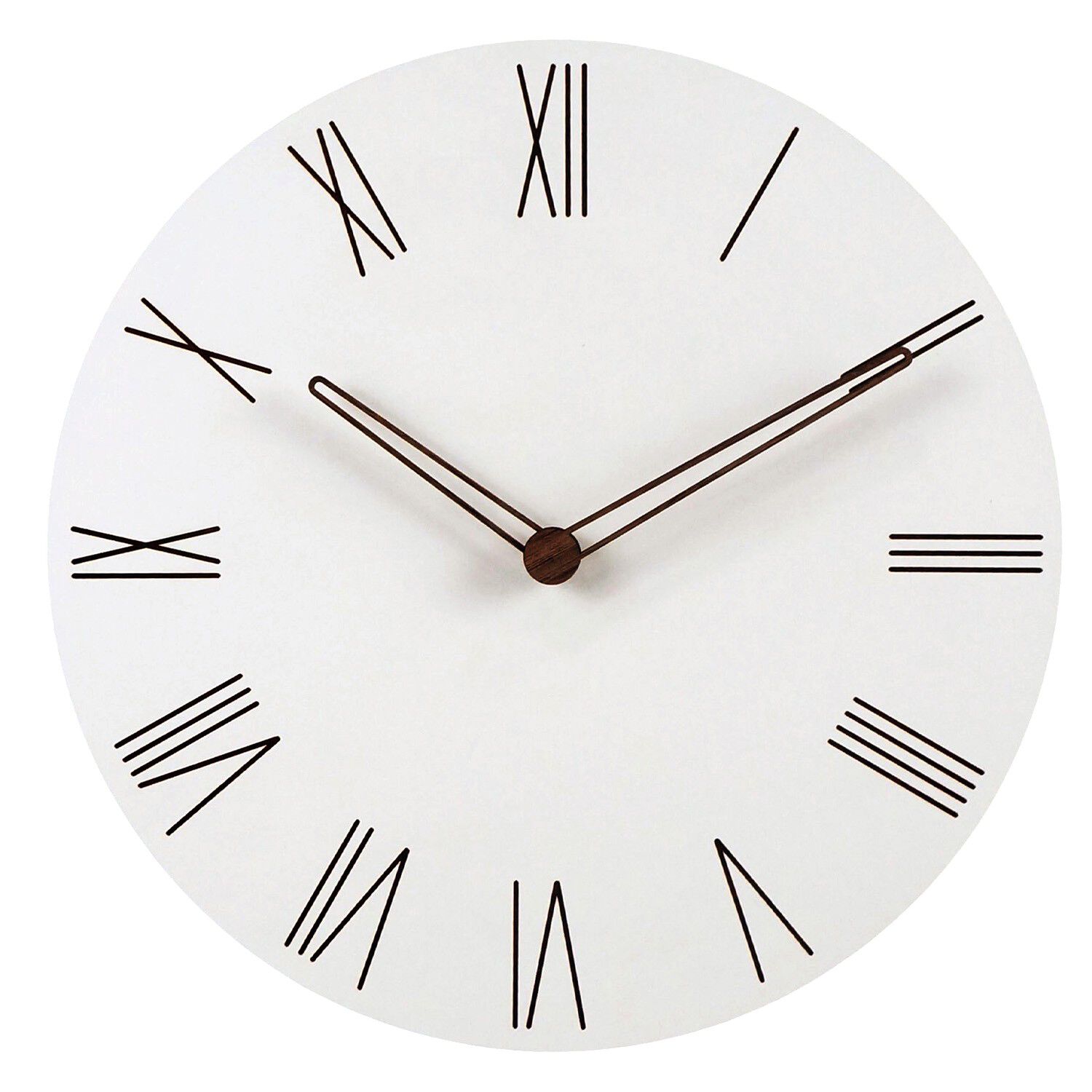 13'' Minimal White Roman Numerals Clock - Home Store + More