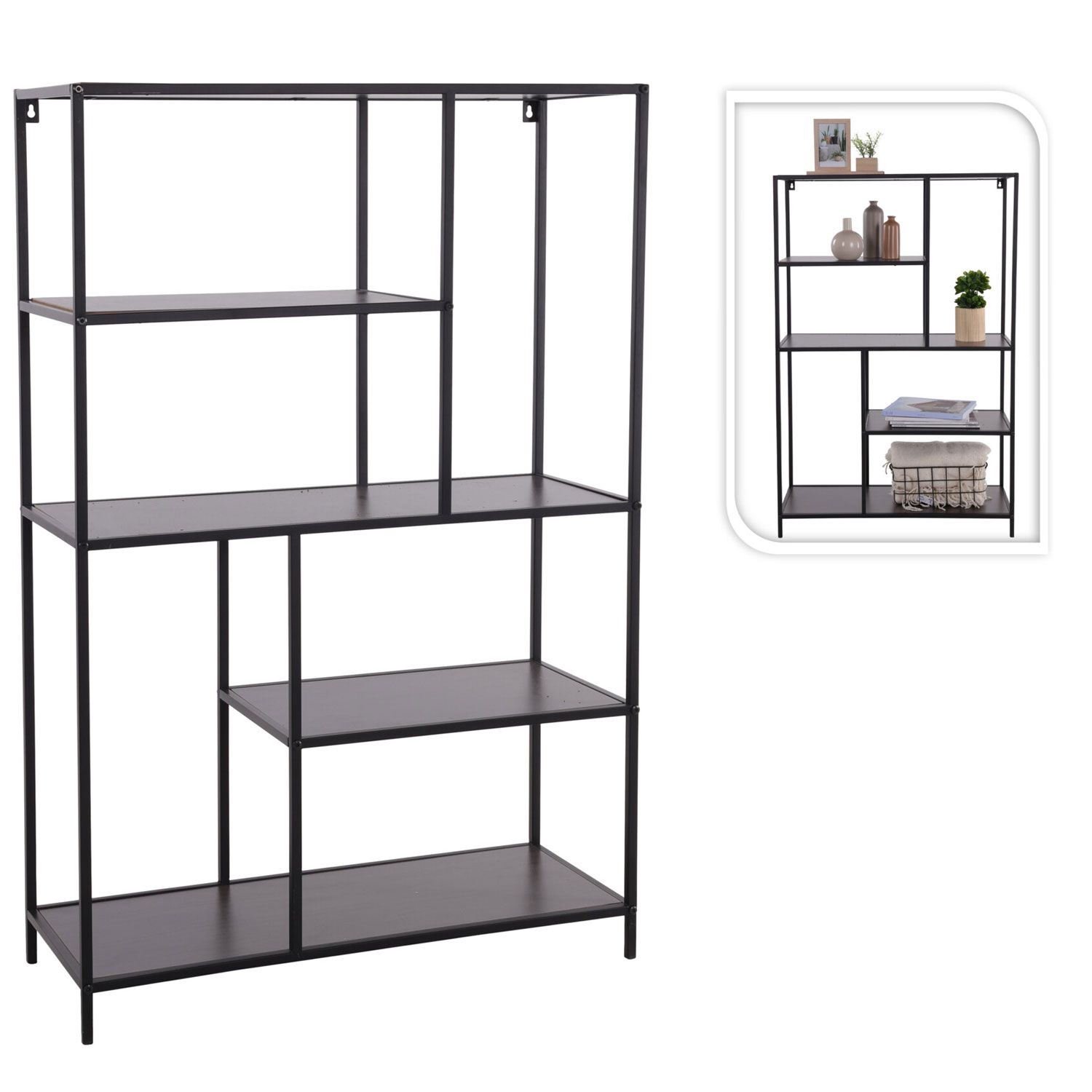 Metal Wall Shelf Rack - Black - Home Store + More