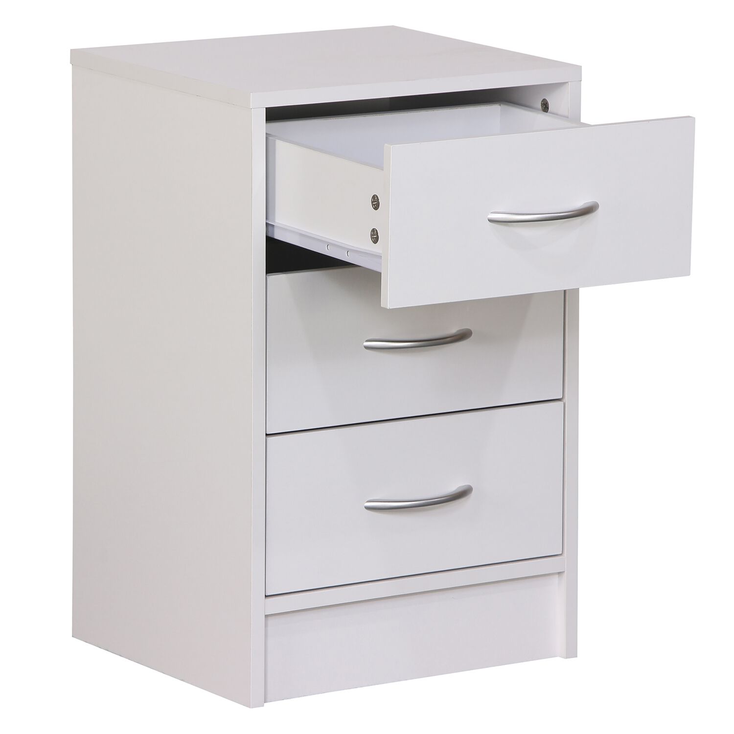 Mayfair White 3 Drawer Bedside Locker - Home Store + More