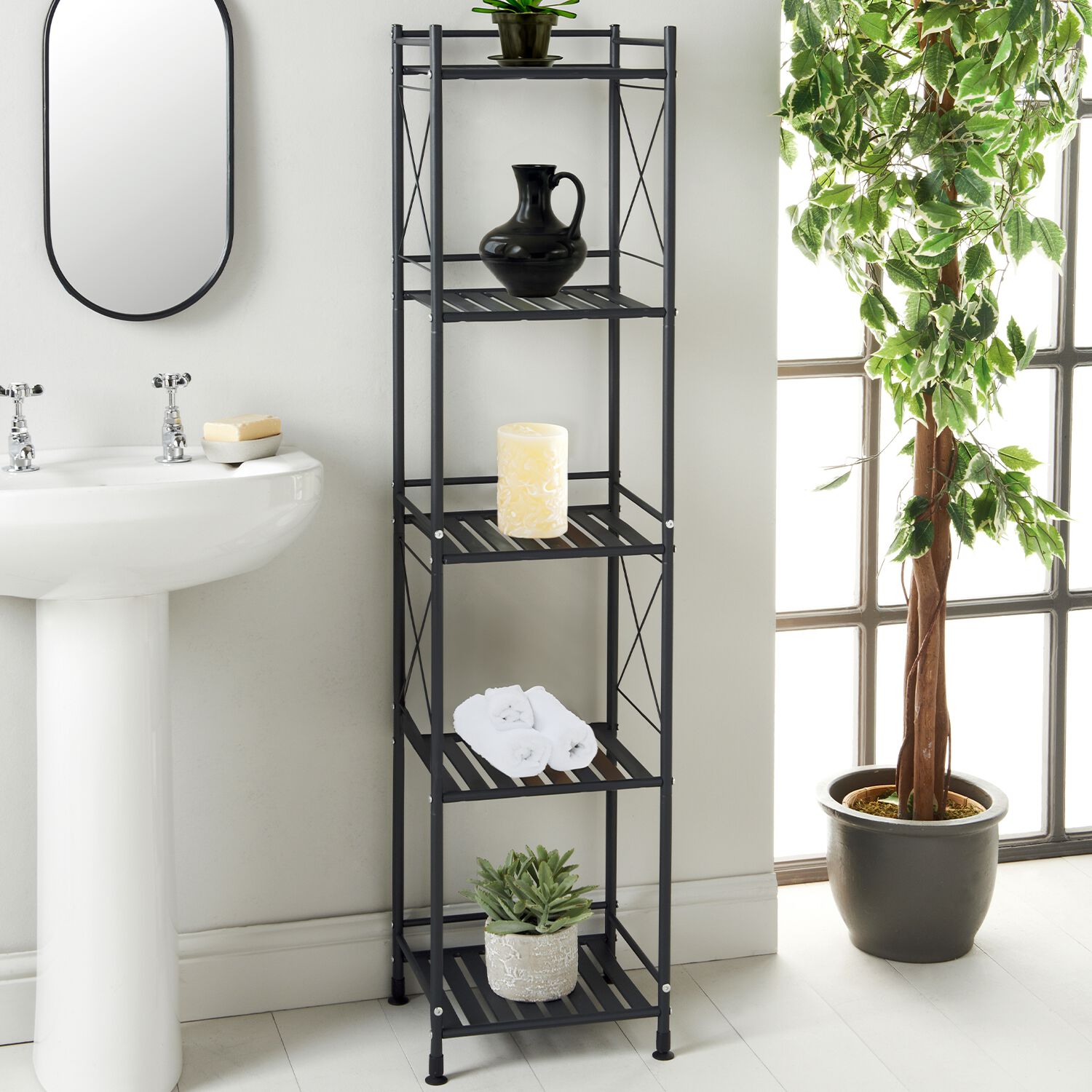 Causeway Bay 5-Tier Black Shelving Unit - Home Store + More