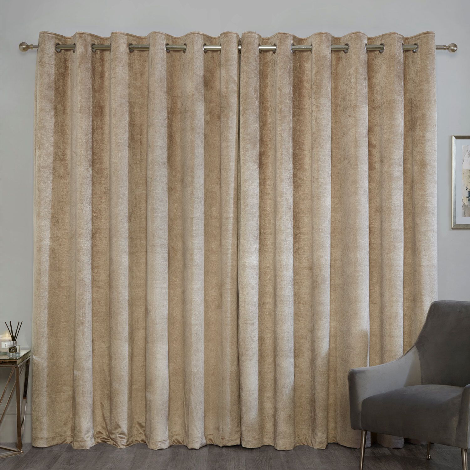 Blackout & Thermal Banded Gold Curtains - Home Store + More