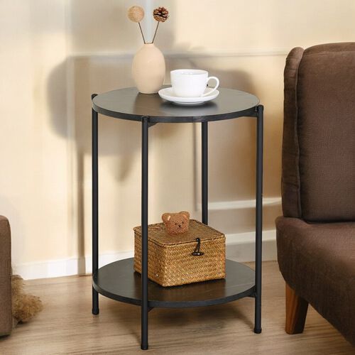 Bergstrom Marble Effect Two Tier Side Table - Home Store + More
