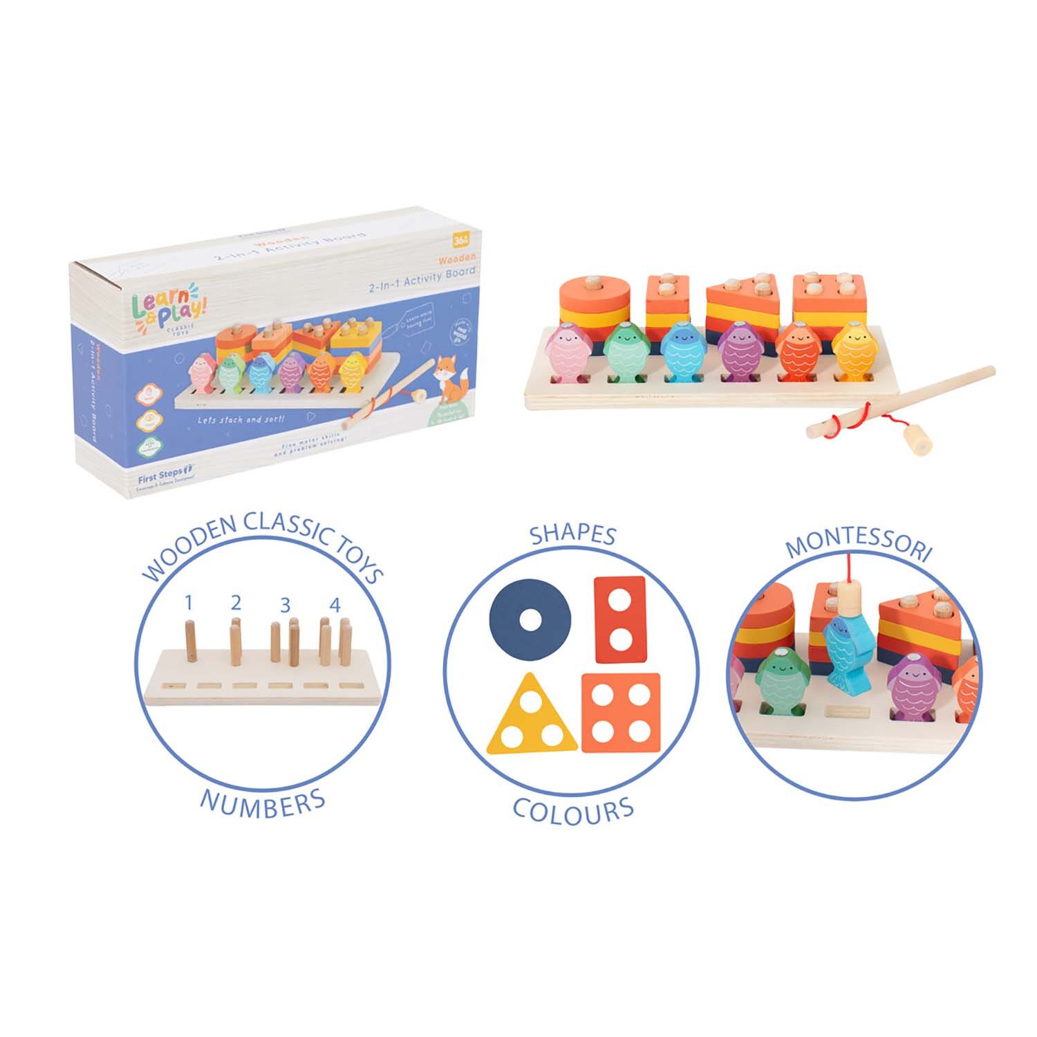 Learn & Play Stack & Sort Wooden Set - Home Store + More