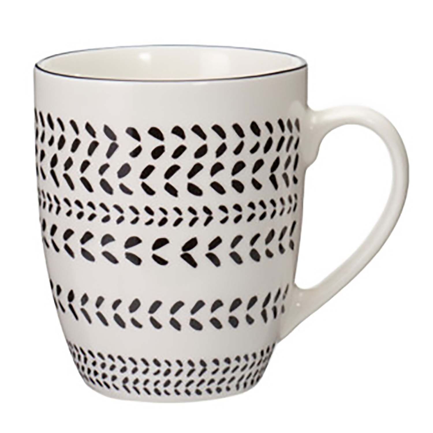 Siaki Cream & Black Printed 350ml Mug - Home Store + More