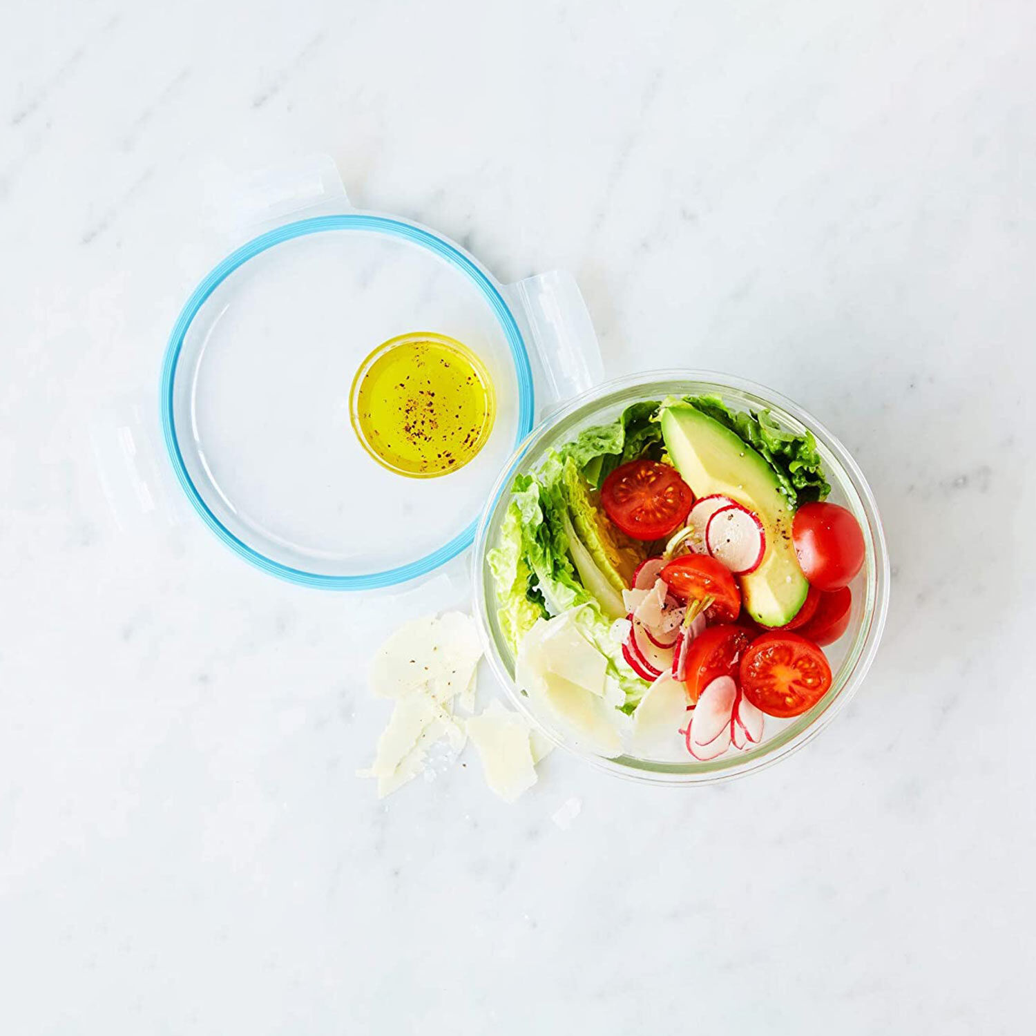 Wiltshire Glass Storage Round Container 2 Divider - Home Store + More