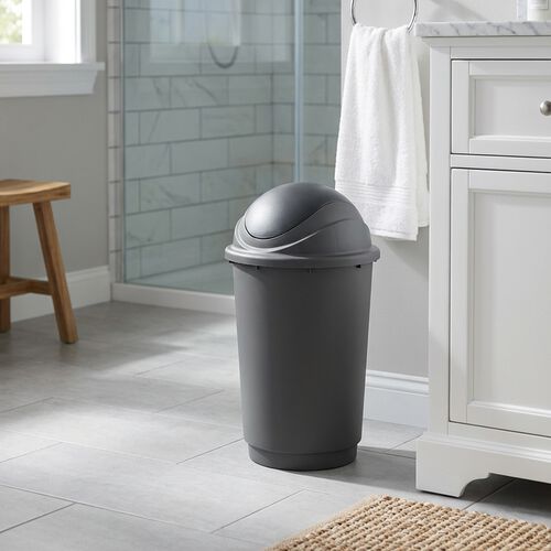 Kis Bullet 60L Grey Pivot Swing Bin - Home Store + More