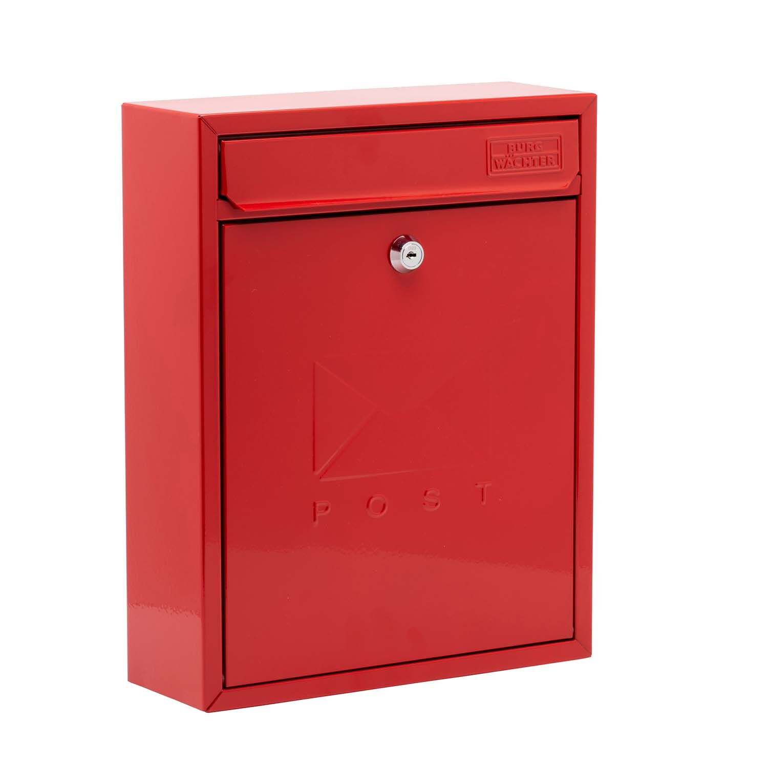 Steel Letterbox Compact Pillarbox Red - Home Store + More