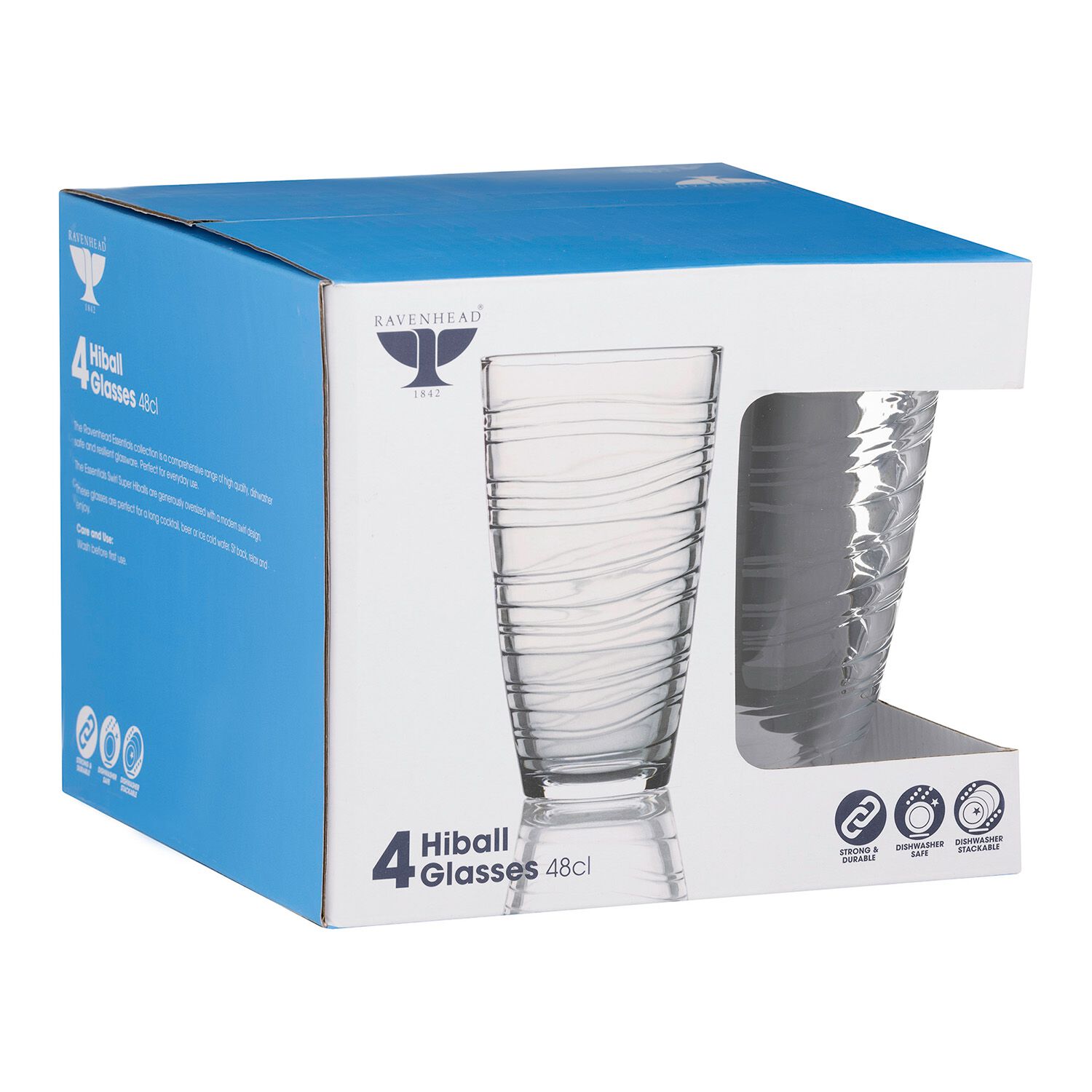 Ravenhead Essential Swirl HiBall Glasses Set Of 4 - Home Store + More