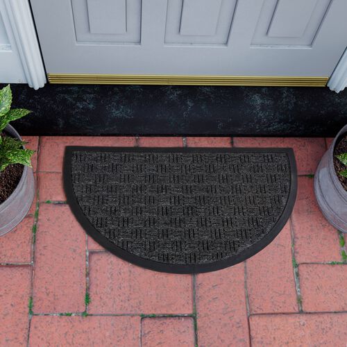 Esteem Cross Hatch Half-moon Door Mat 45cm x 70cm - Home Store + More