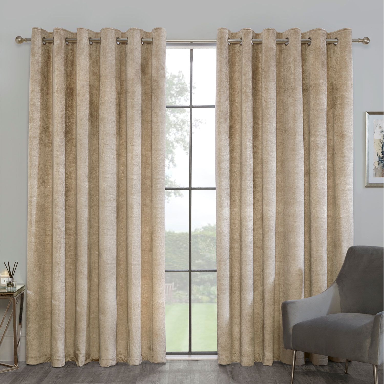 Blackout & Thermal Banded Gold Curtains - Home Store + More